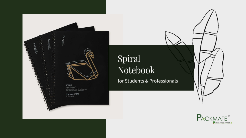 Eco-Friendly Black Spiral Notebook for Students & Professionals – Packmate Grreen LLP