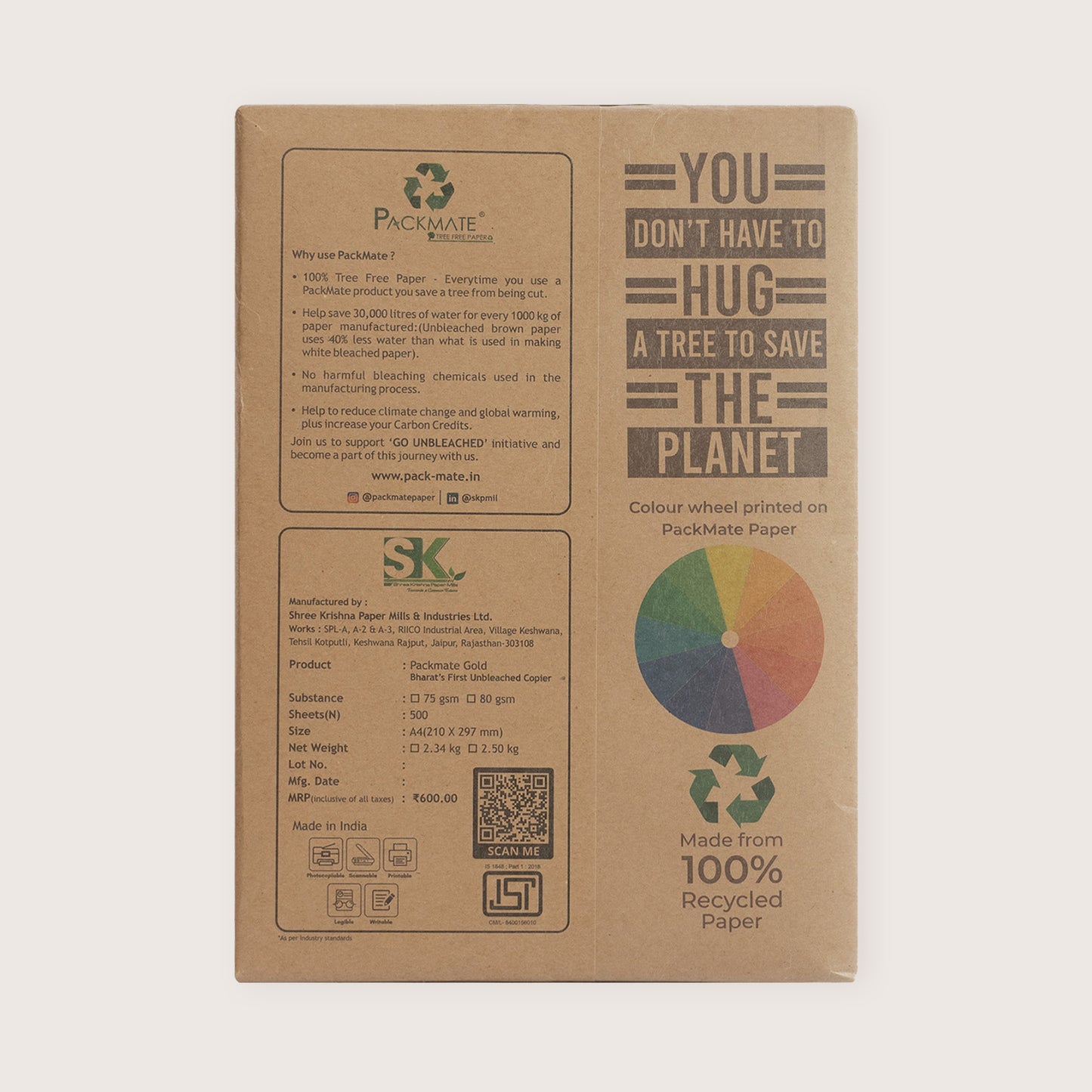 Packmate Gold (A4 Copier Paper - 500 Sheets) Made From 100% Recycled P ...