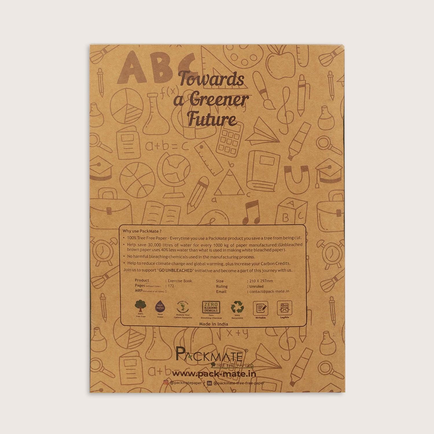 Buy Packmate A4 Unruled Book (3 Pack) – 100% Recycled Paper – Packmate ...