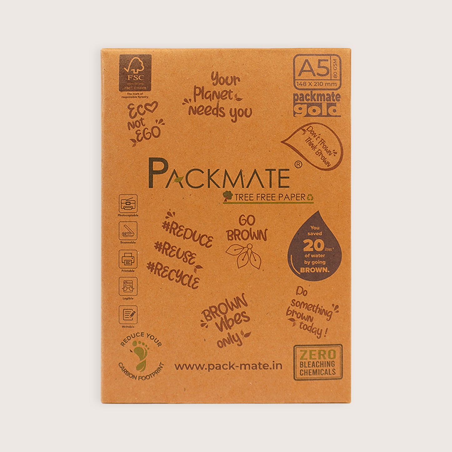 Packmate A5 Copier Combo (1 Silvercote + 1 Gold) Made From 100% Recycl ...