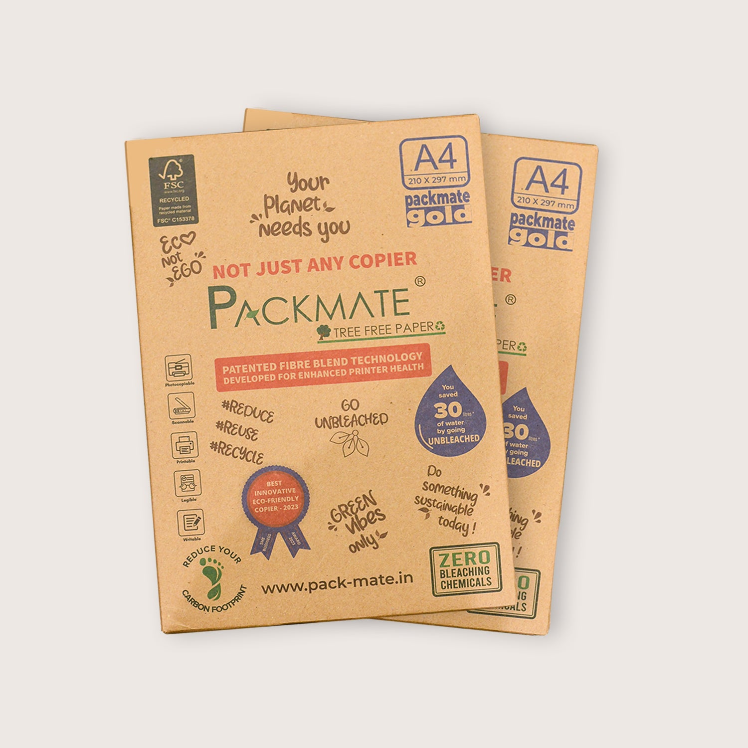 Packmate Gold Copier Paper - Recycled and Eco-Friendly – Packmate ...