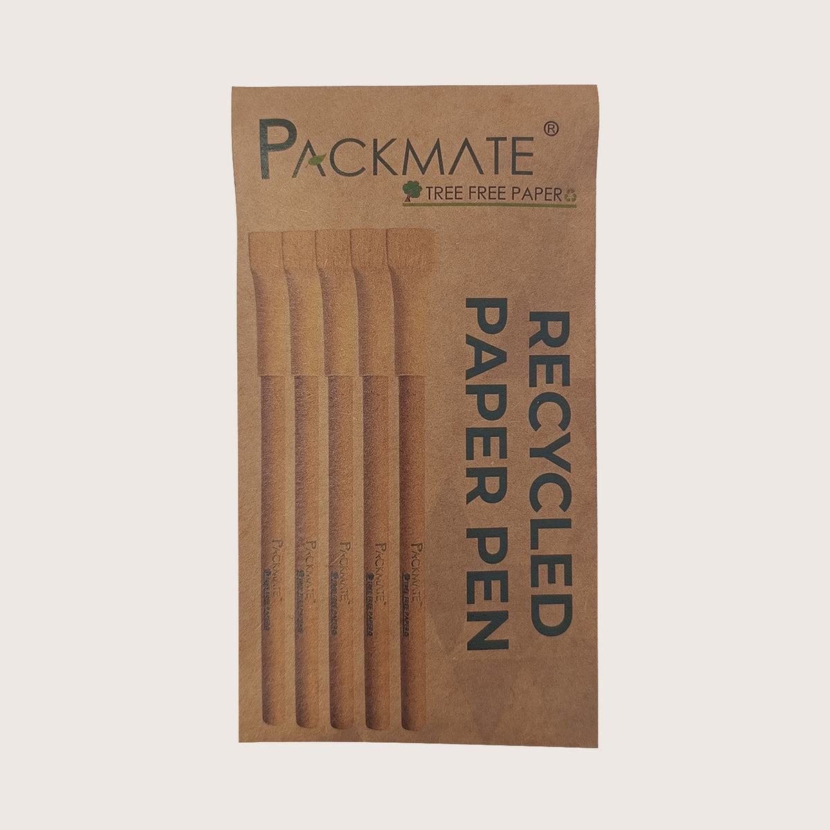 Packmate Recycled Paper Pens (Pack of 5) Made From 100% Recycled Paper ...