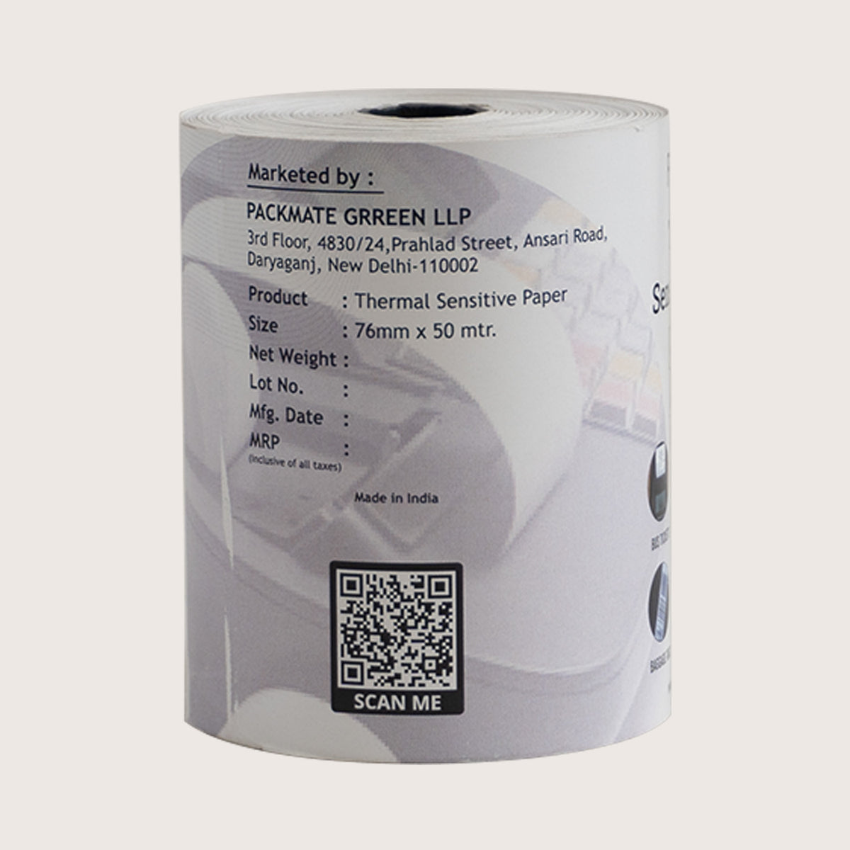 Packmate Thermal paper Roll | 76mm x 50mtr | Pack of 10 Roll – Packmate ...